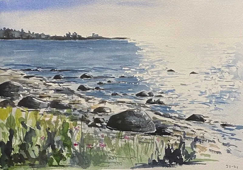 Solvarma klippor på Vitskär av Sara Stillesjö