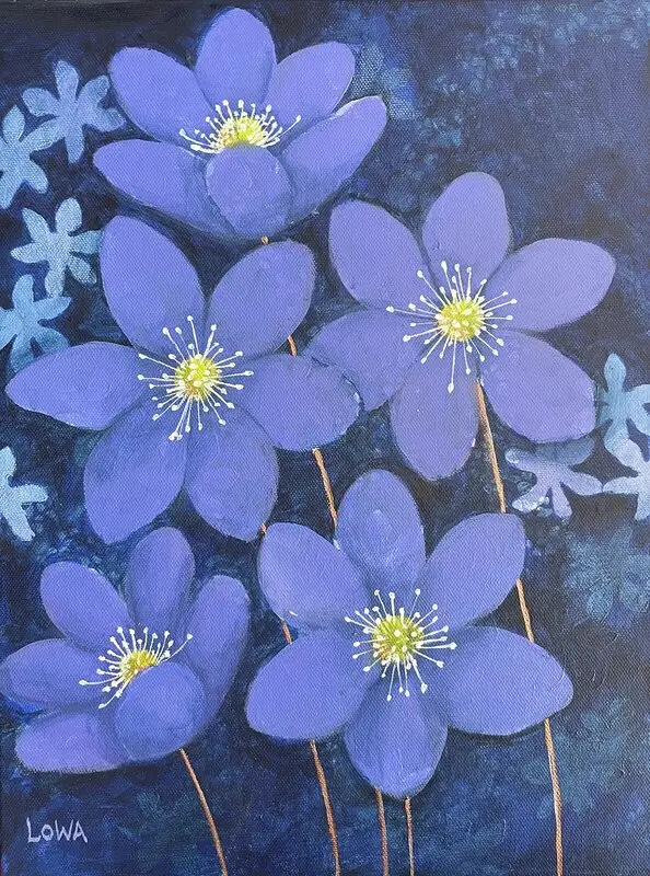 Abstrakta blommor av Lotta Wallin Persson