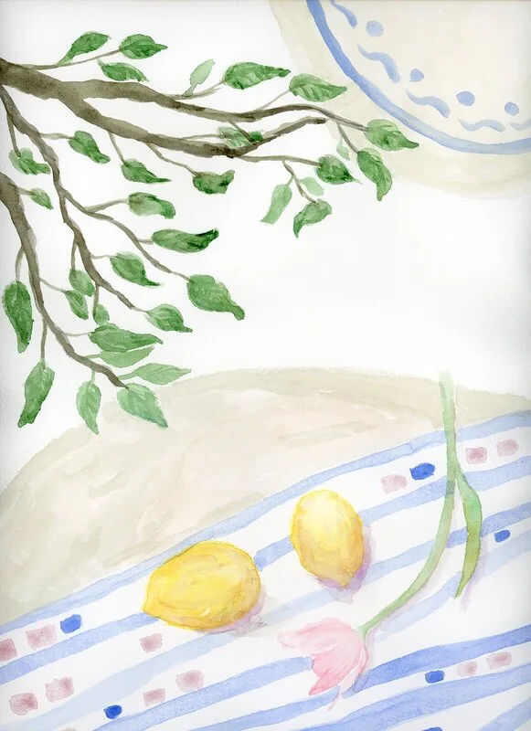 Italian dinner (citron, rosa tulipan) av Weiwei Fang